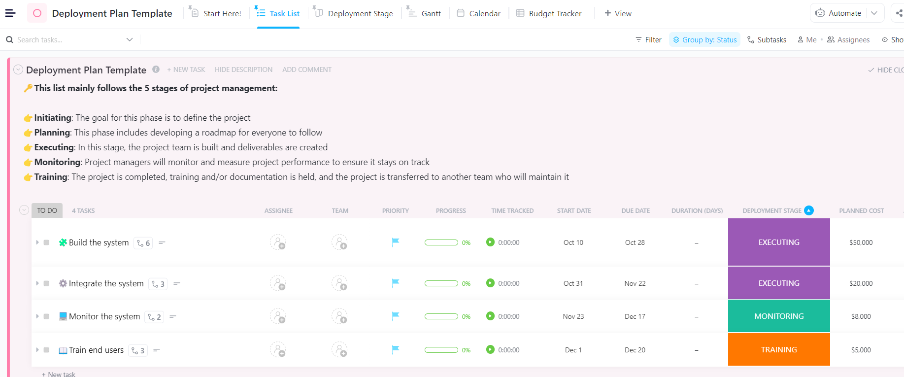 Deployment Plan Template by ClickUp™ | Template by ClickUp™